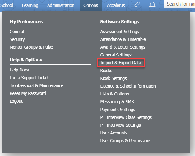 Importing data extracted from OneSchool Importing data extracted from OneSchool